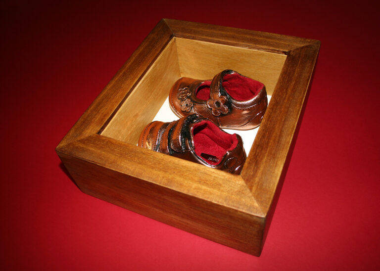 Baby Shoes Shadow Box Frame - Framework Studios Picture Framers